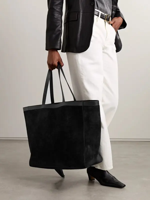 NILI LOTAN - Loren Leather-Trimmed Suede Tote