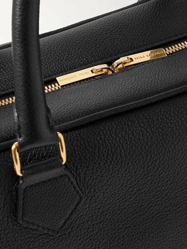 NILI LOTAN Jaclyn Textured-leather Tote - Black