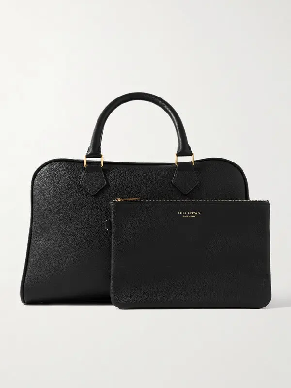 NILI LOTAN Jaclyn Textured-leather Tote - Black