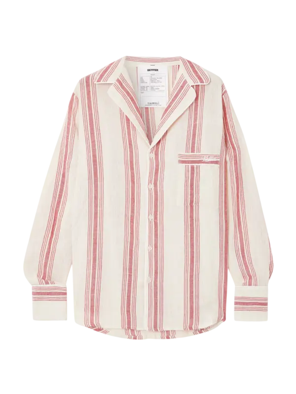BETTTER Embroidered Striped Organic Cotton Shirt - Multi
