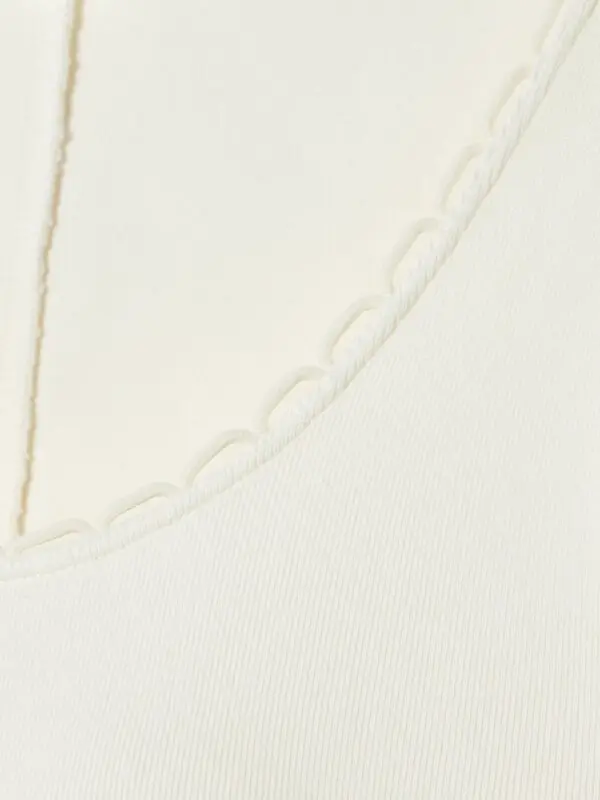 RE/DONE Cropped Scalloped Stretch-cotton Jersey Top