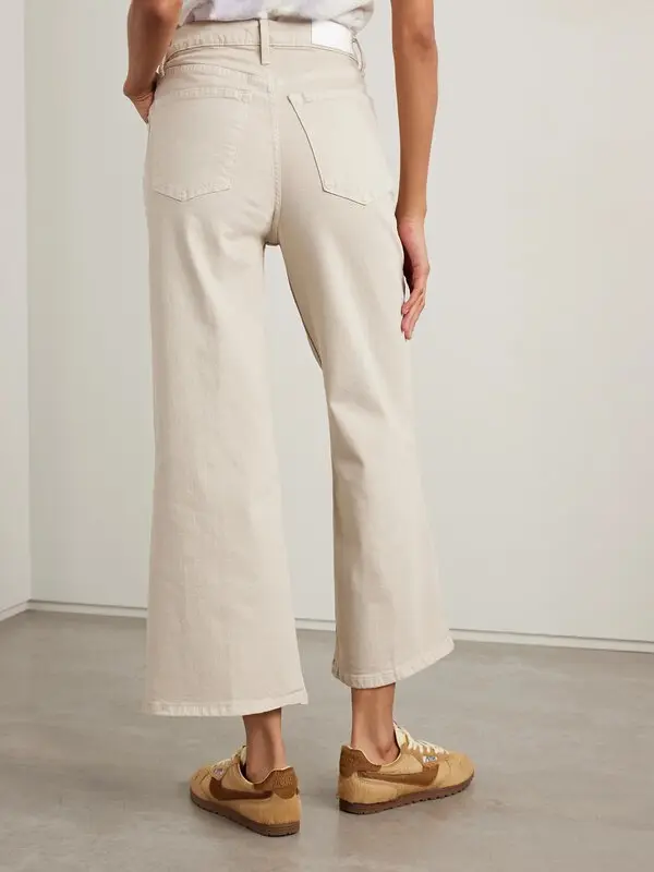 RE/DONE Cropped High-rise Flared Jeans - Neutrals