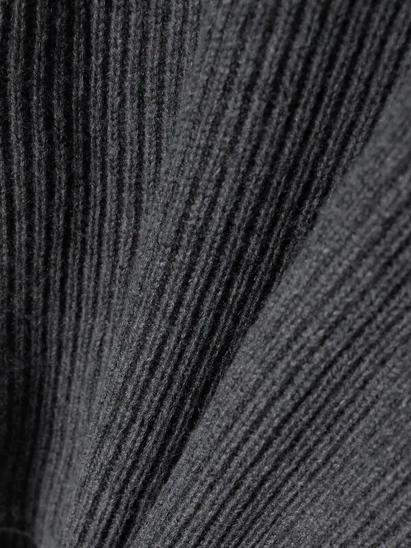 JOSEPH Ribbed Wool, Silk And Cashmere-blend Turtleneck Sweater - Gray