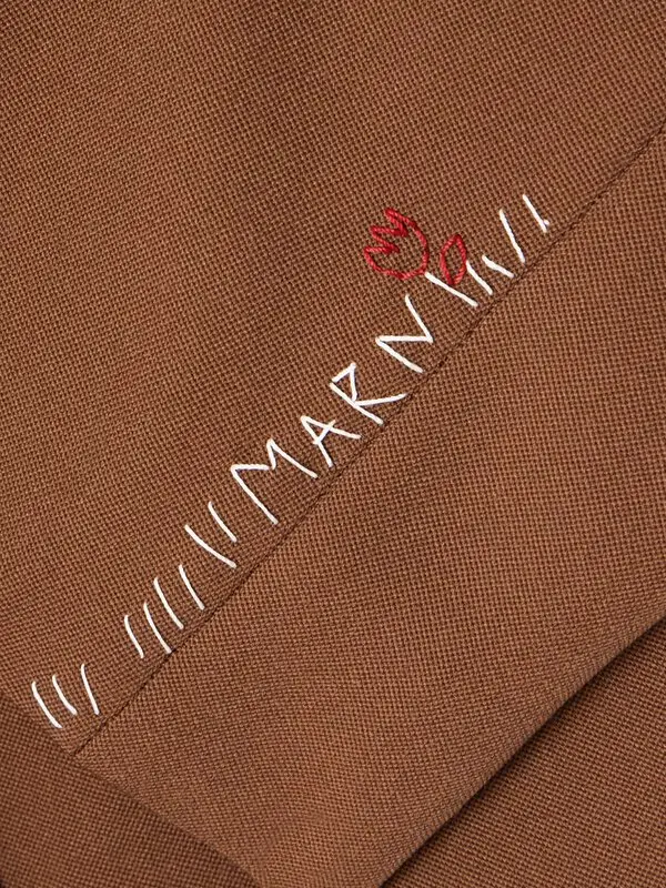 Marni Velvet-trimmed Grain De Poudre Wool Blazer