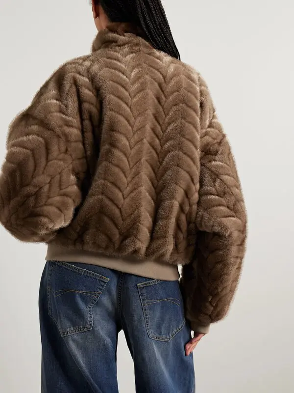 Balenciaga Embossed Fleece Bomber Jacket
