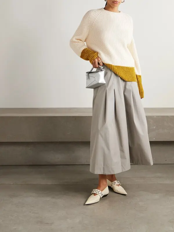 Marni Two-tone Ribbed Wool Sweater
