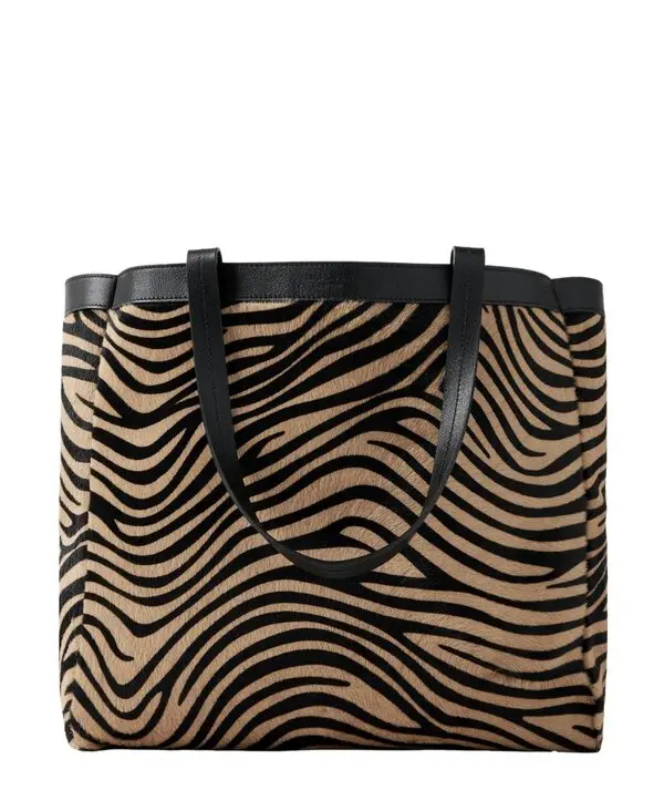 NILI LOTAN Loren Medium Zebra-print Calf Hair Tote - Animal Print