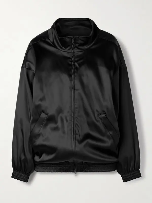 Balenciaga Satin Track Jacket - Black