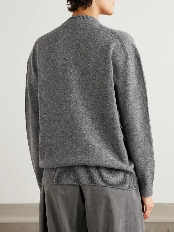 JIL SANDER Wool And Cashmere-blend V-neck Sweater - Gray