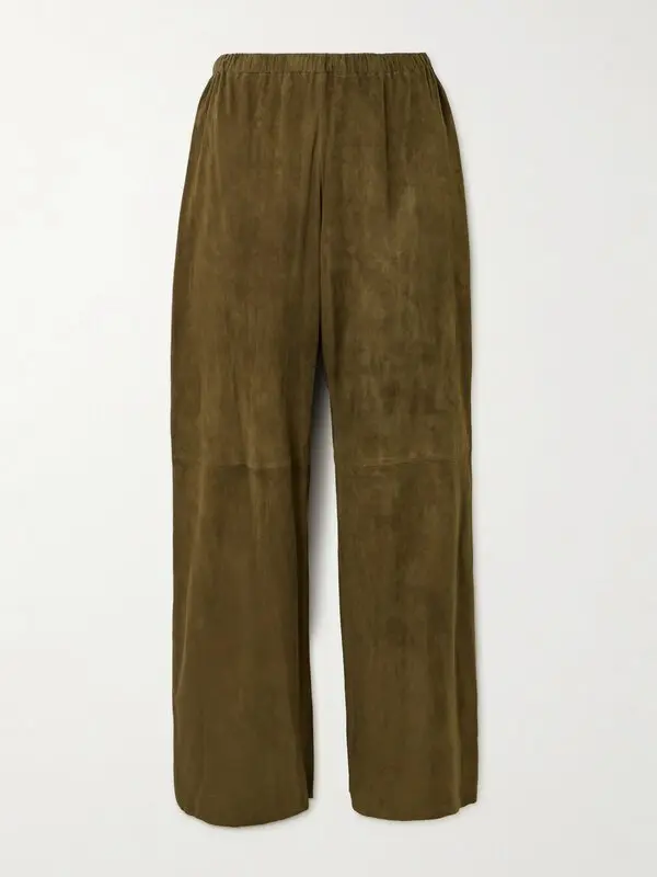 Nour Hammour Olan Suede Wide-leg Pants