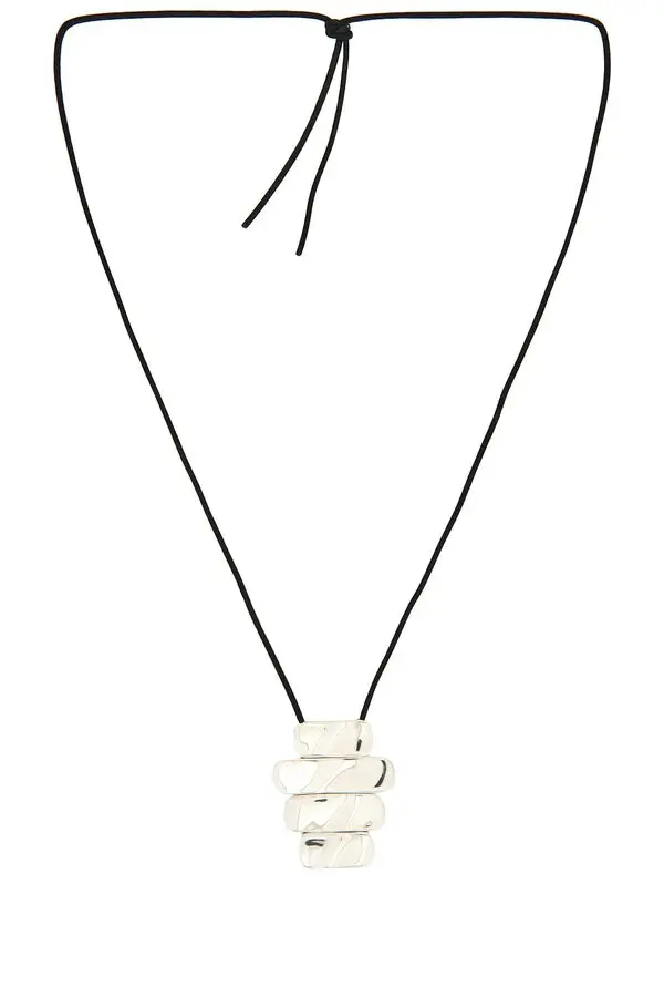 Agmes Ilona Pendant Necklace - Sterling Silver & Black Cord