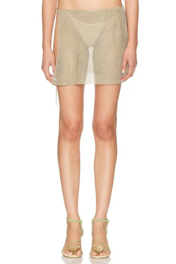 ZIAH Metallic Rib Wrap Skirt