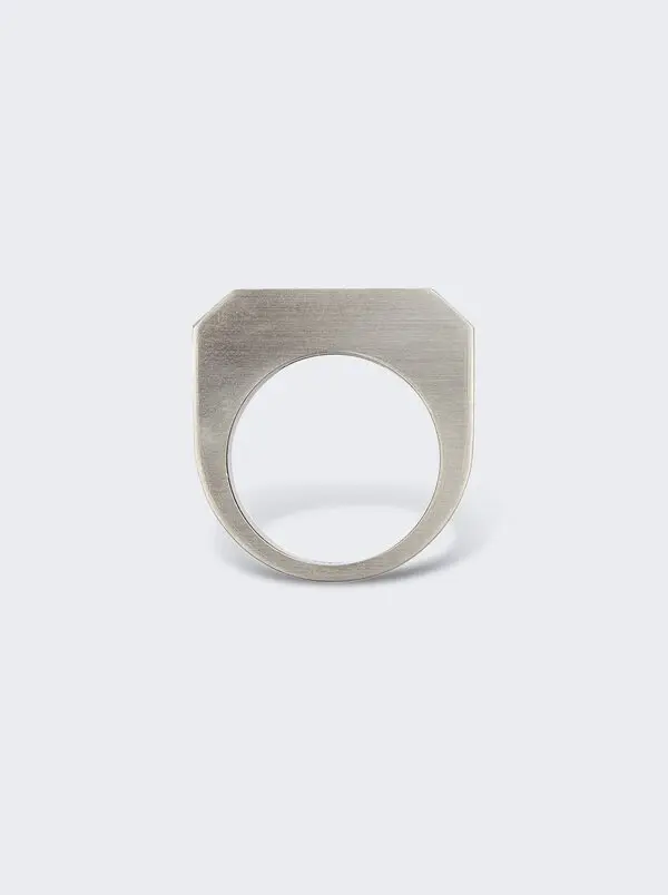 Rick Owens Crystal Hollywood Palladium Ring - Silver