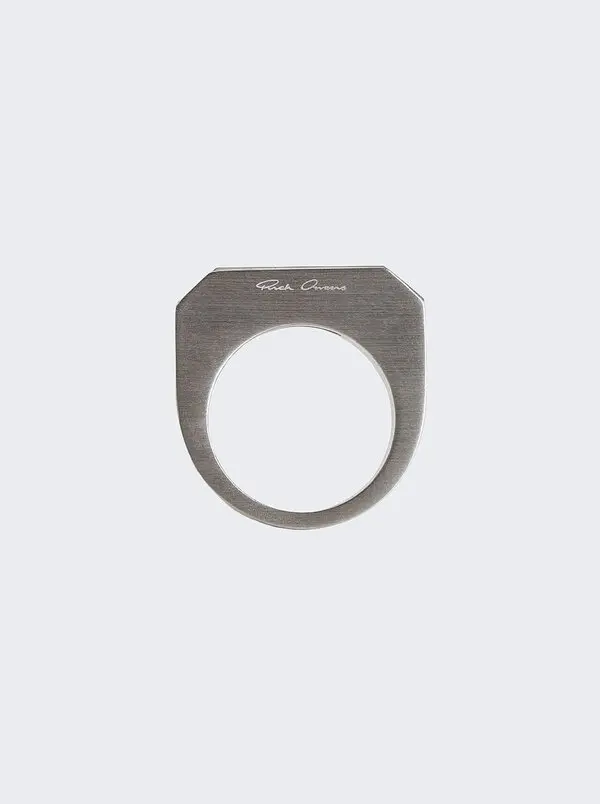 Rick Owens Crystal Hollywood Palladium Ring - Silver
