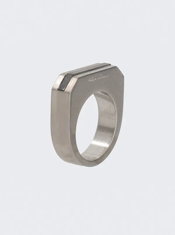 Rick Owens Crystal Hollywood Ring Palladium