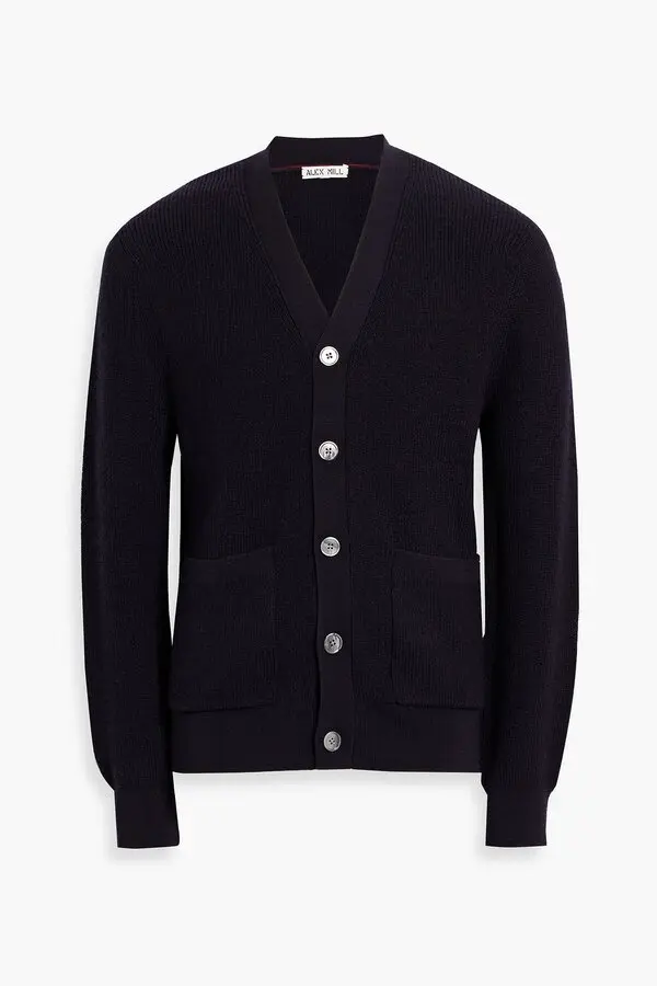 ALEX MILL Samuel Wool Cardigan - Midnight Blue