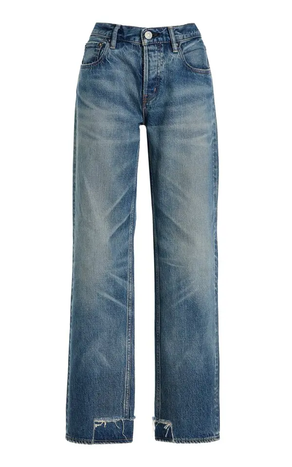 Moussy Vintage Maytown Low-rise Straight-leg Jeans - Medium Wash