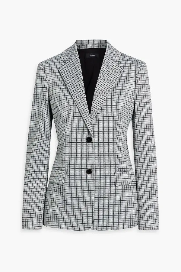 Theory Checked Jacquard Blazer