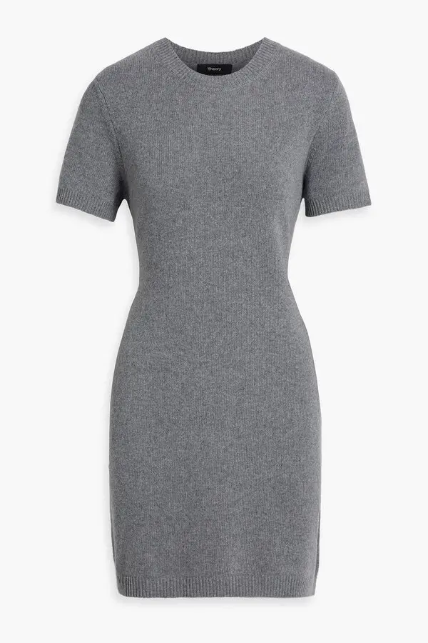 Theory Wool And Cashmere-blend Mini Dress - Anthracite