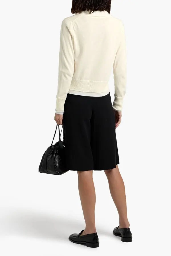 Vince Layered Cotton-blend Polo Sweater