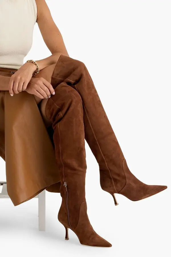 STUART WEITZMAN Naomi 75 Suede Over-the-knee Boots - Brown