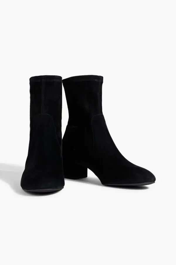 STUART WEITZMAN Sofia 50 Stretch-suede Sock Boots - Black