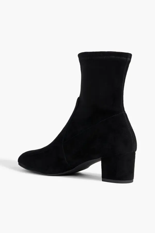 STUART WEITZMAN Sofia 50 Stretch-suede Sock Boots - Black