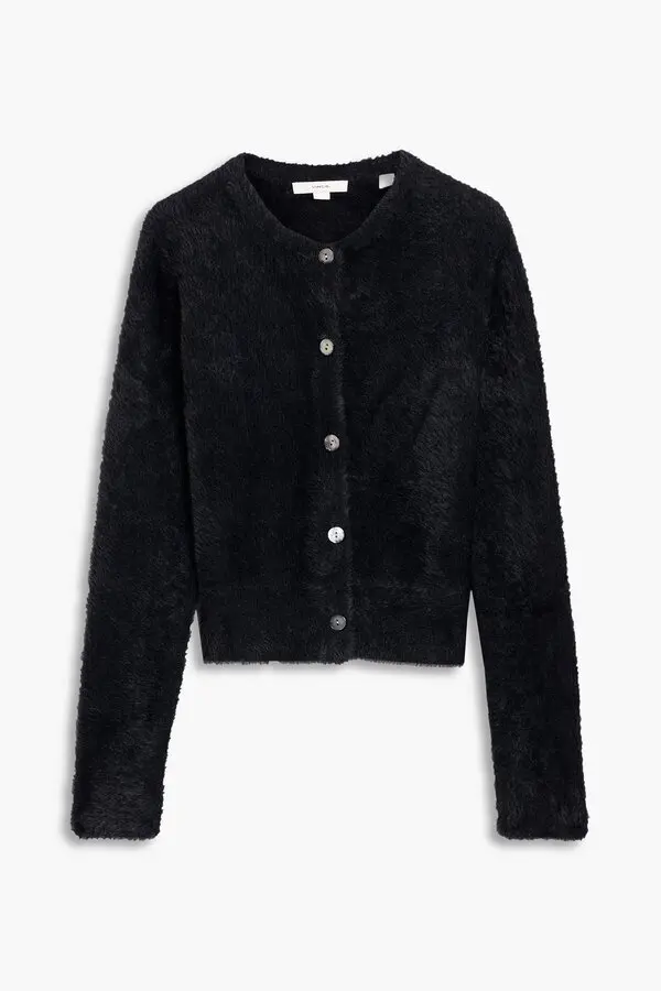 Vince Brushed Knitted Cardigan - Black