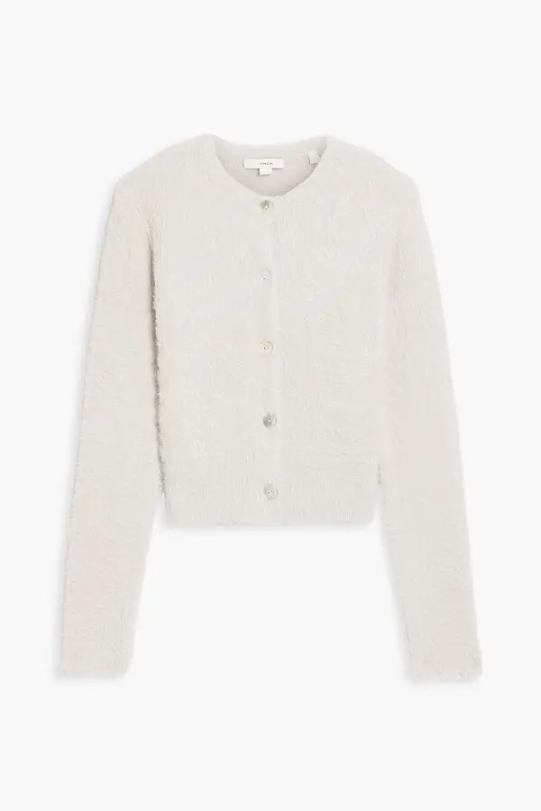 Vince Brushed Knitted Cardigan - Light Gray