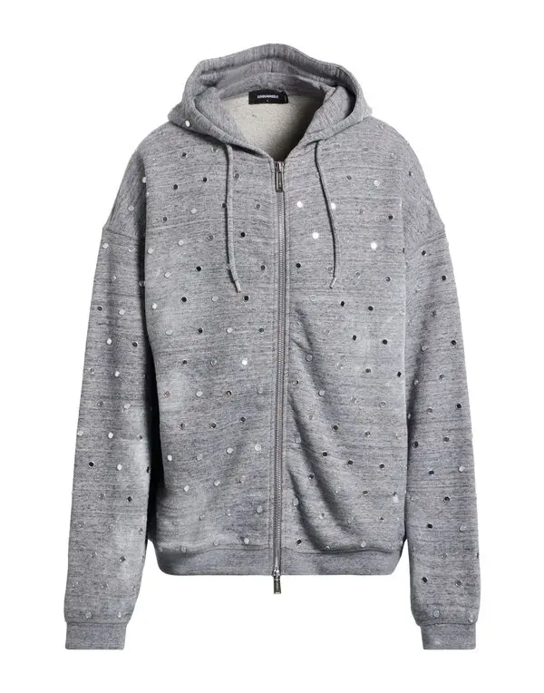 Dsquared2 Cotton Blend Embellished Zip-up Hoodie