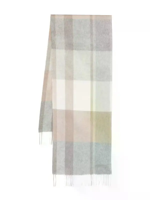 Zegna Checked Fringed Scarf - Neutrals
