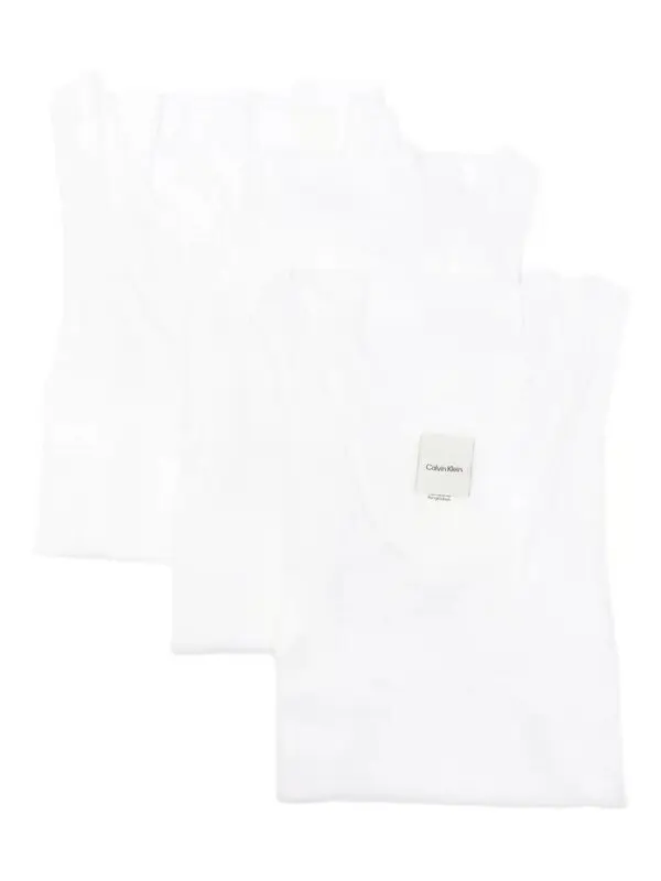 Calvin Klein Ribbed Logo-embroidered Top - White