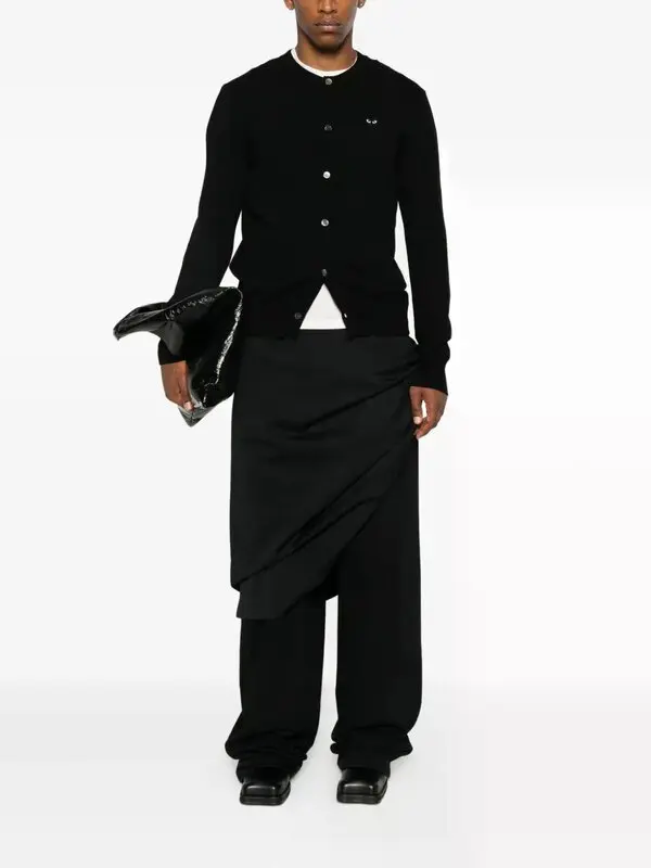Play Comme Des Garcon Logo-patch Cardigan - Black