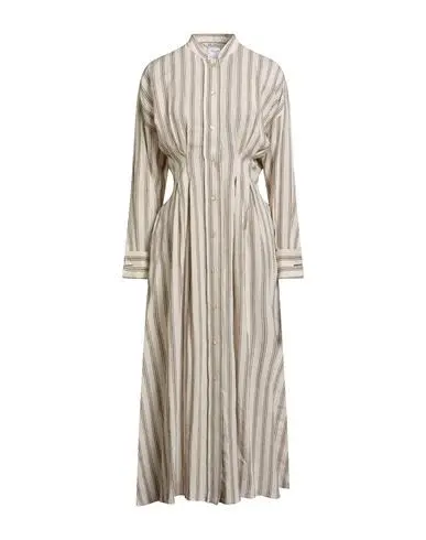 Max Mara Linen Striped Maxi Shirt Dress