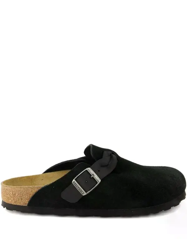 BIRKENSTOCK Boston Braided-strap Leather Mules - Black