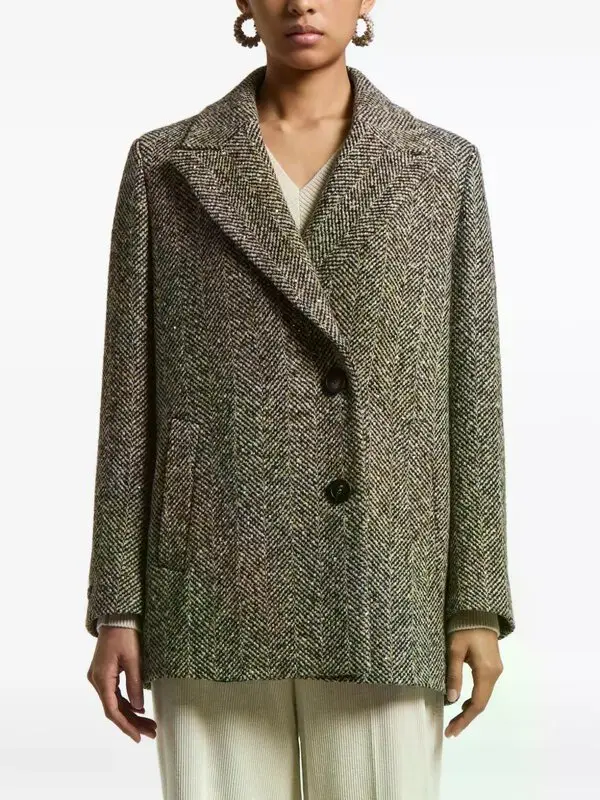 Peserico Herringbone Tweed Coat