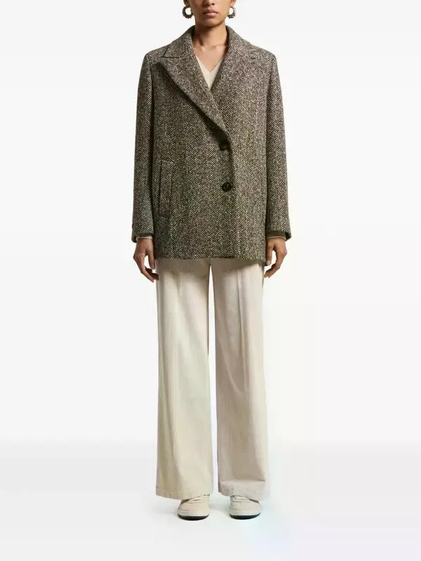 Peserico Herringbone Tweed Coat