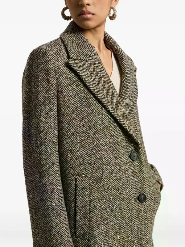 Peserico Herringbone Tweed Coat