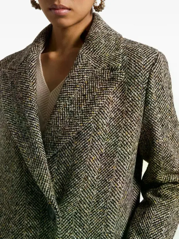 Peserico Herringbone Tweed Coat