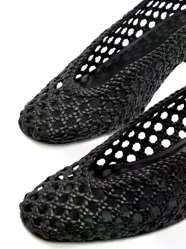 Le Monde Beryl 40mm Woven-leather Pumps - Black