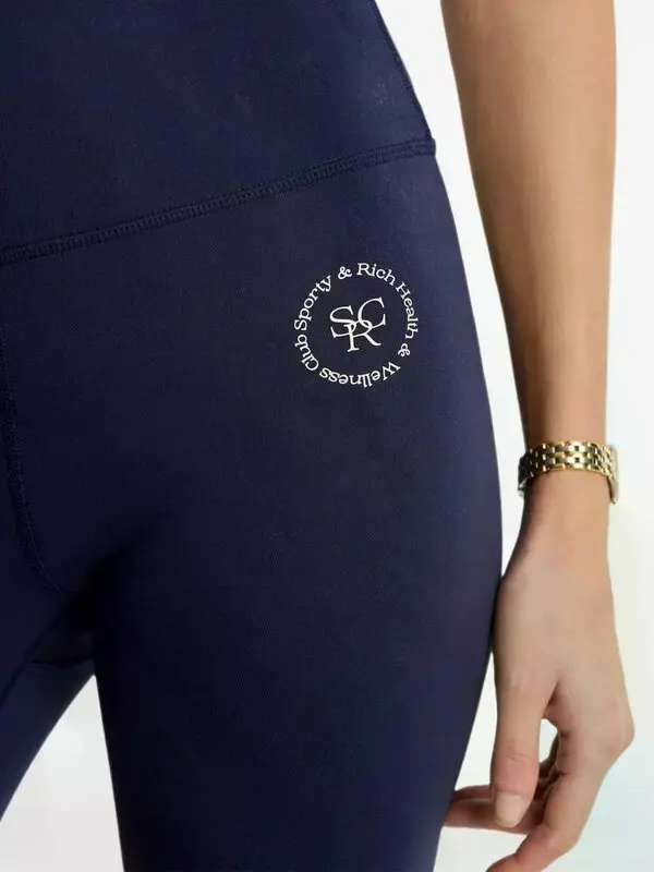 SPORTY & RICH Logo-embellished Leggings - Blue