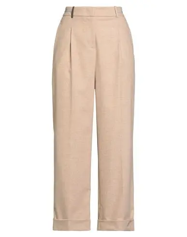 Peserico Straight-leg Flannel Trousers With Crystal Embellishments