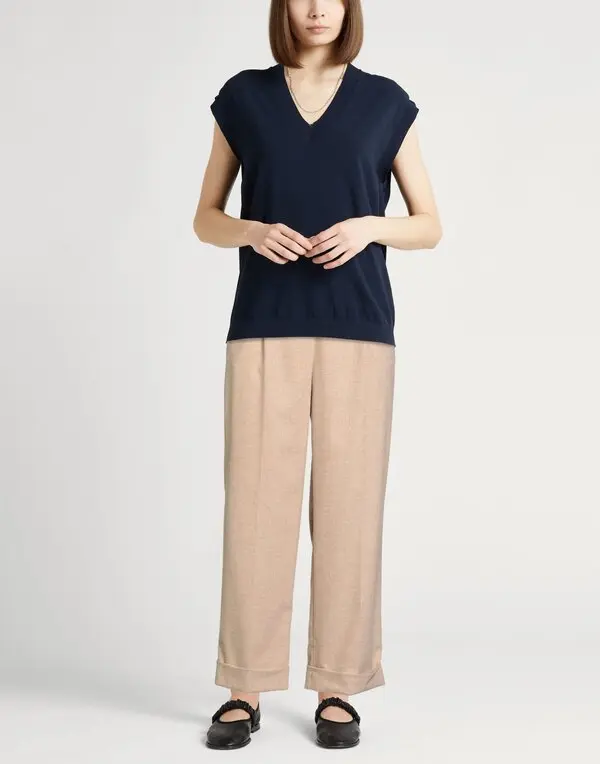Peserico Straight-leg Flannel Trousers With Crystal Embellishments