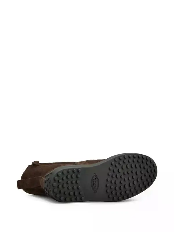 TOD'S Suede Gommino Ankle Boots - Brown