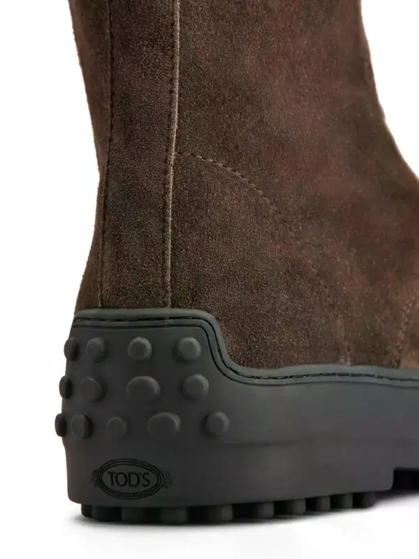 TOD'S Suede Gommino Ankle Boots - Brown