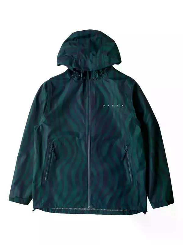 PARRA Wave-print Hooded Rain Jacket