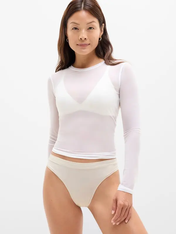 Athleta Bodymove Thong - Bone