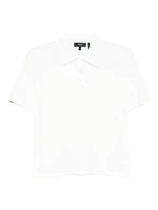 Theory Short-sleeved Knitted Polo Shirt - Neutrals