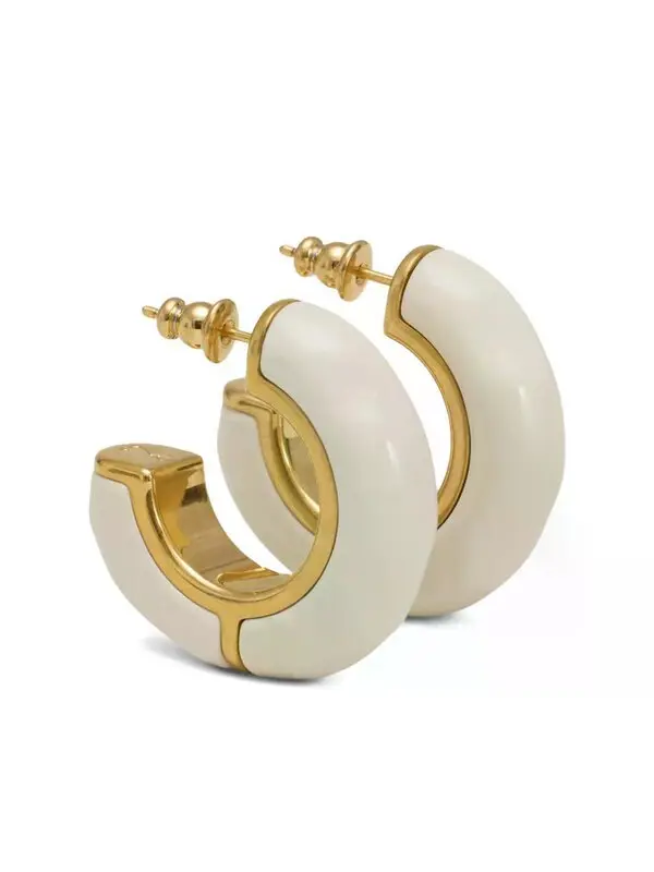 Ami Hammered Lacquered Earrings - Neutrals