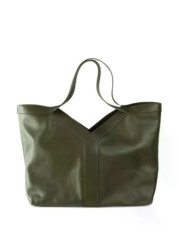 Saint Laurent Double-handle Leather Tote Bag - Grey